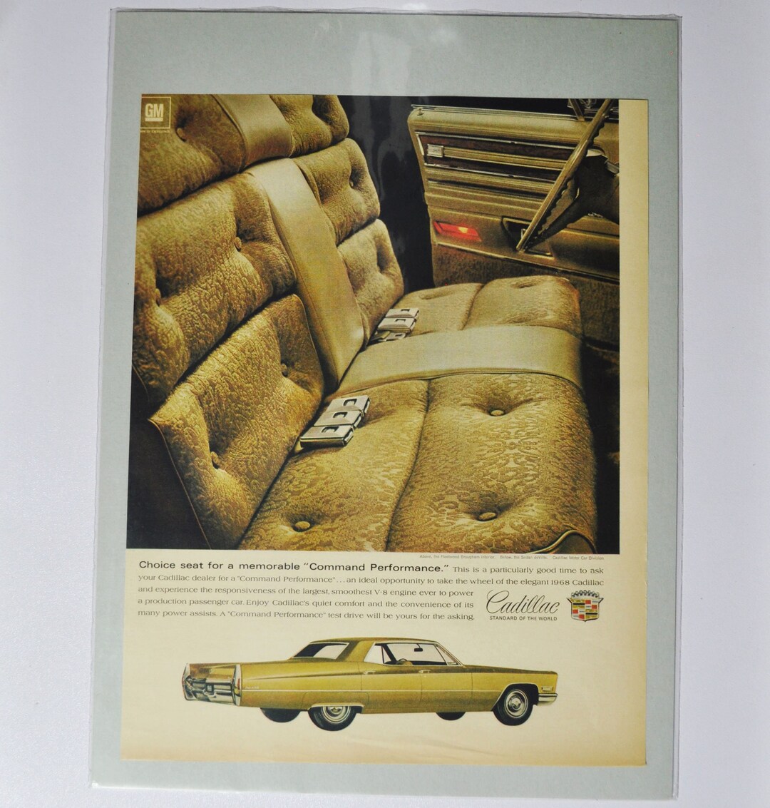 Large Car Ad 1968 Cadillac Fleetwood Brougham Interior / Sedan Deville ...