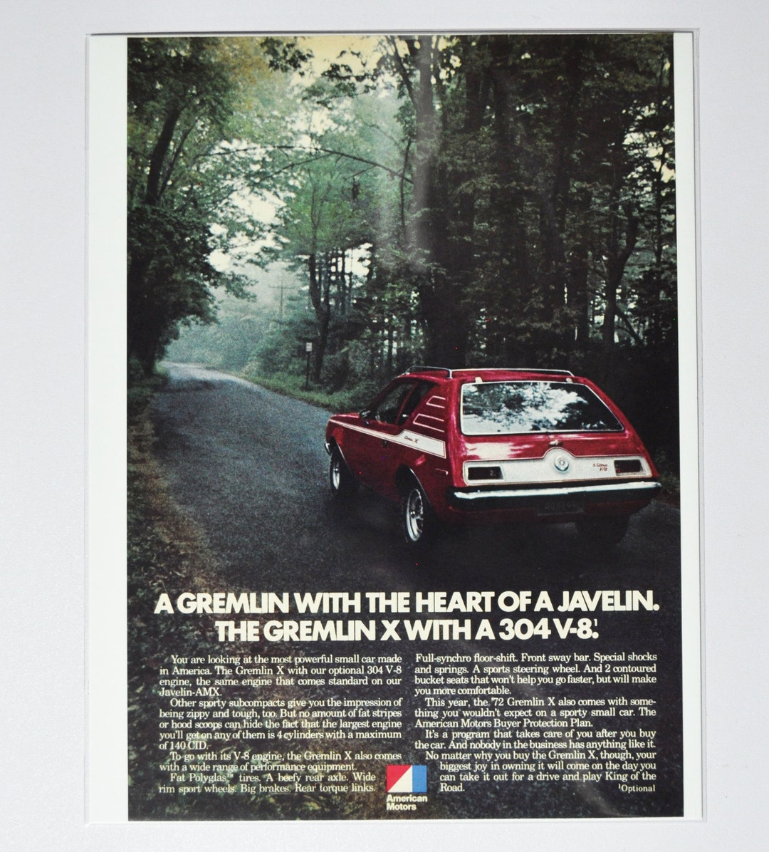 Car Ad 1972 AMC Gremlin X (american Motors Company Classic Old Photo ...