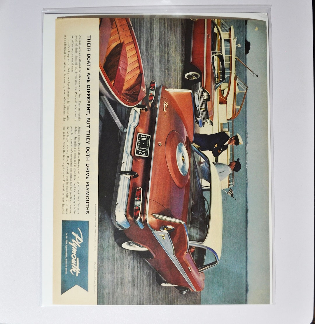 Large Car Ad 1959 Plymouth (motor Company Chrysler Old Classic Photo ...