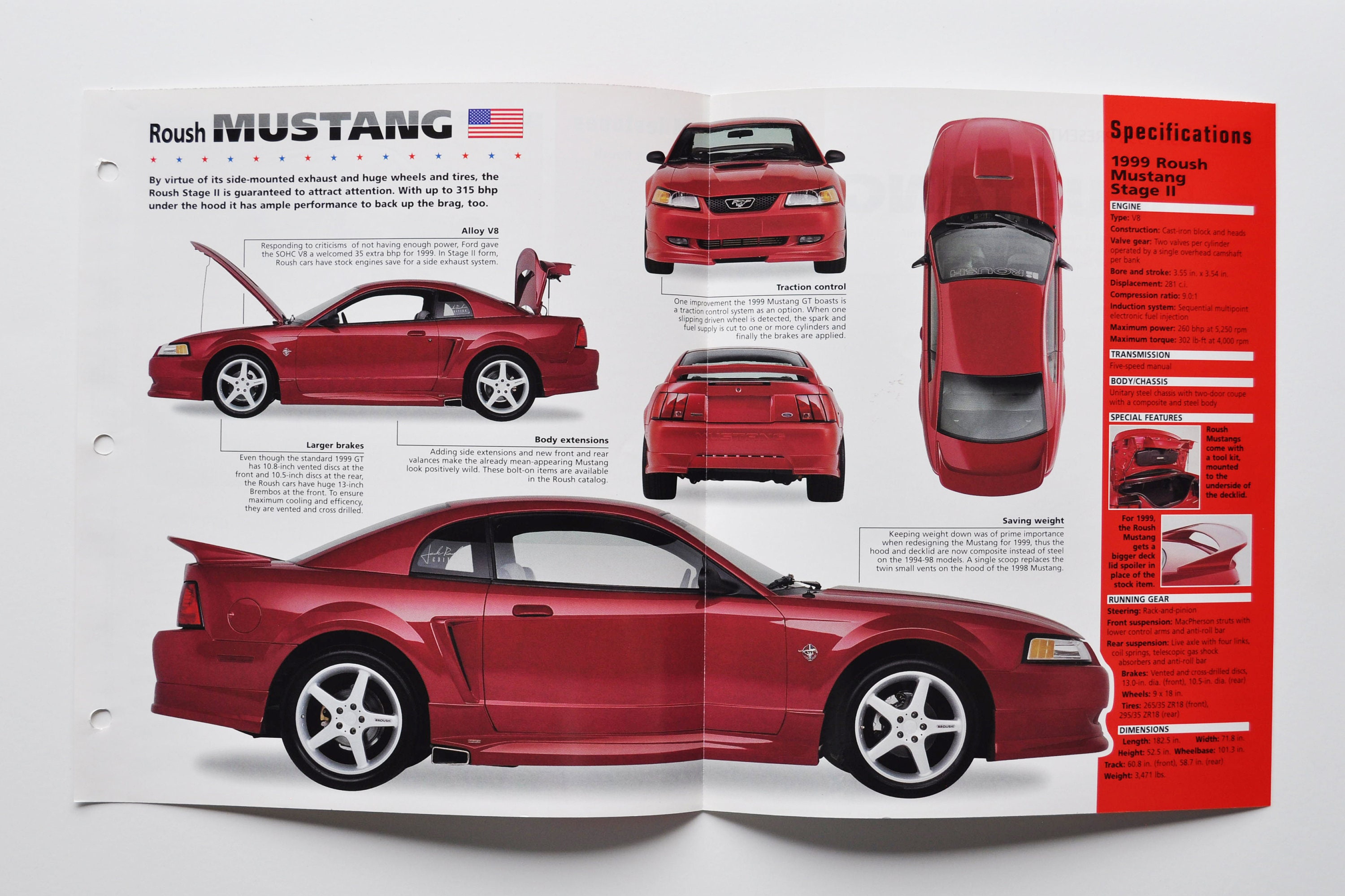 Spec Sheet Roush Mustang 1998-PRESENT car Photo Stat Info - Etsy