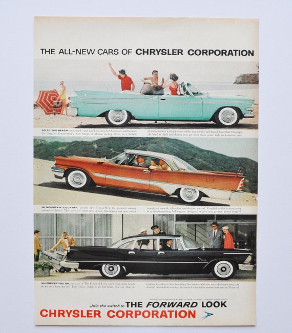 Large Car Ad 1957 Chrysler motor Company Classic Old Photo - Etsy