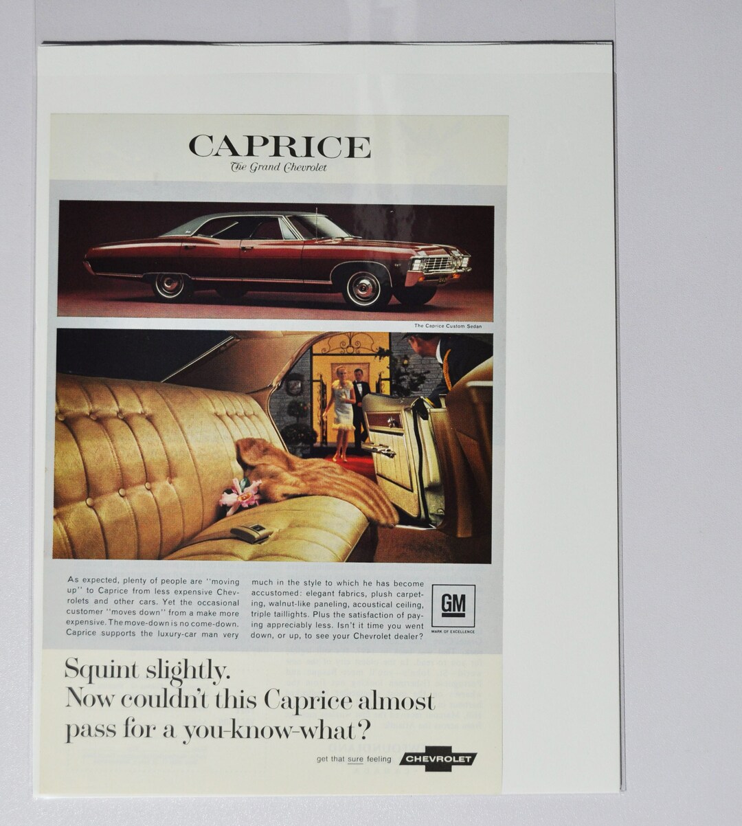 Car Ad Chevrolet Caprice Custom Sedan (general Motors Company Classic ...