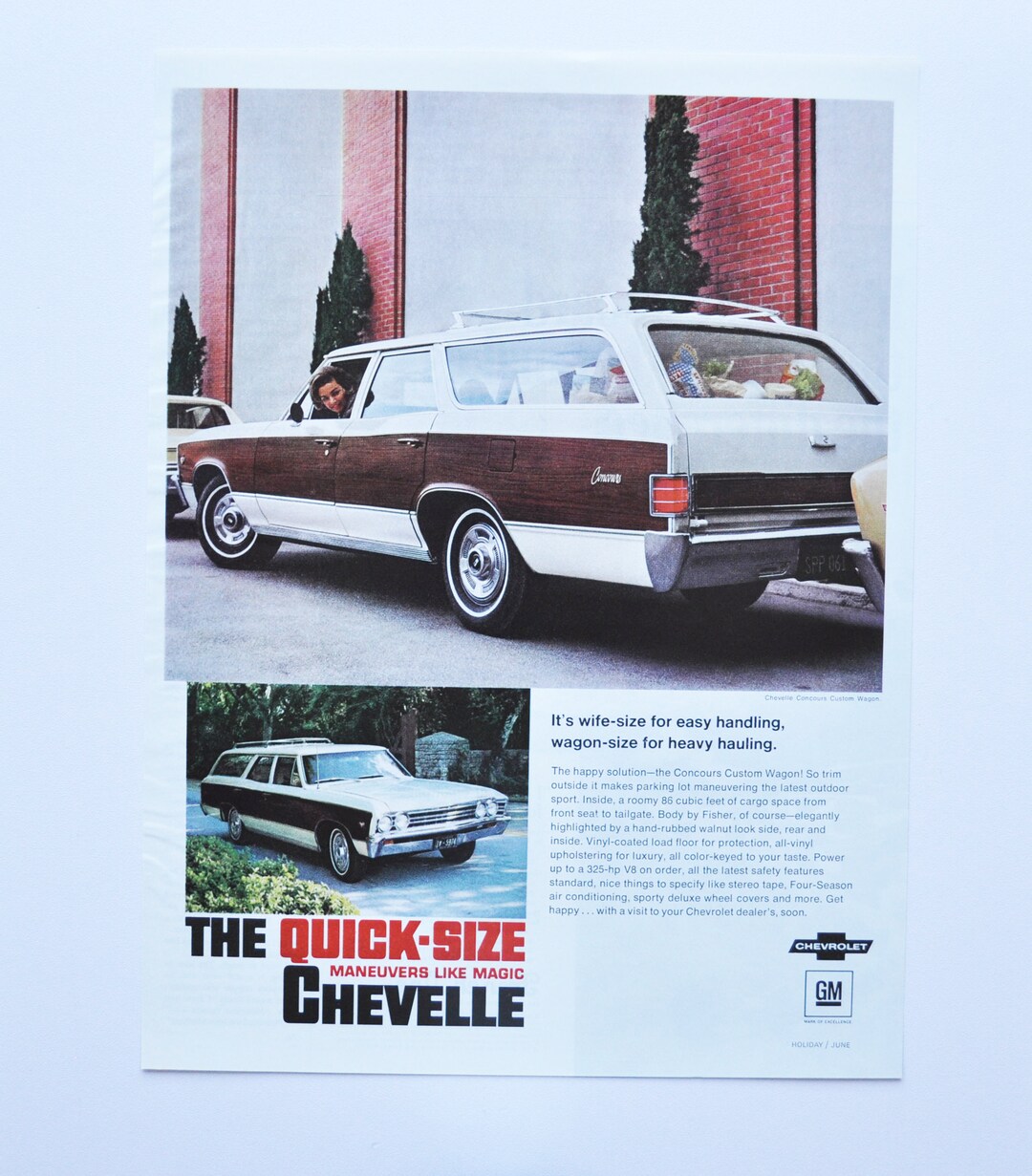 Large Car Ad 1967 Chevrolet Chevelle Concours Wagon (GM General Motors ...