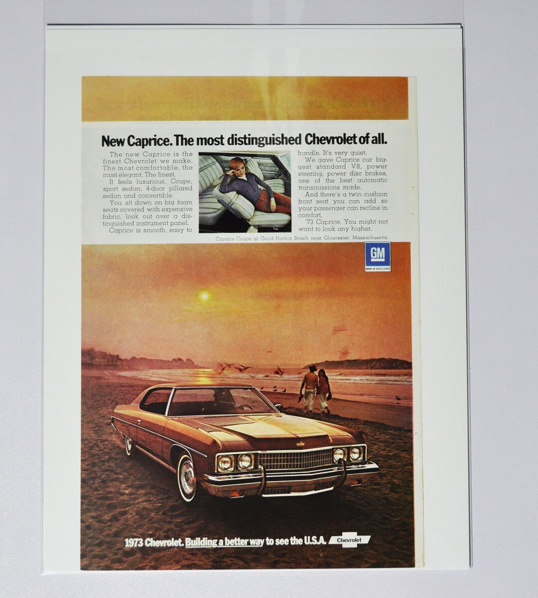Car Ad 1973 Chevrolet Caprice (general Motors Company Classic Old Photo ...