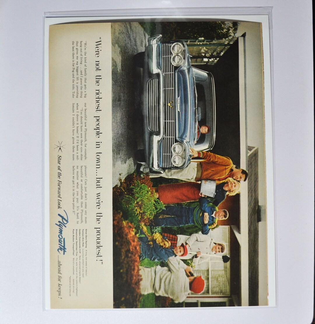 Large Car Ad Plymouth (motor Company Chrysler Old Classic Photo ...