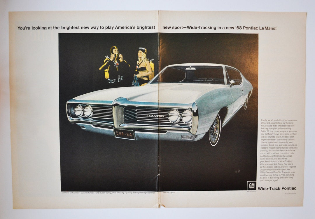 2-page Car Ad 1968 Pontiac Le Mans (motor Division General Motors, GM ...