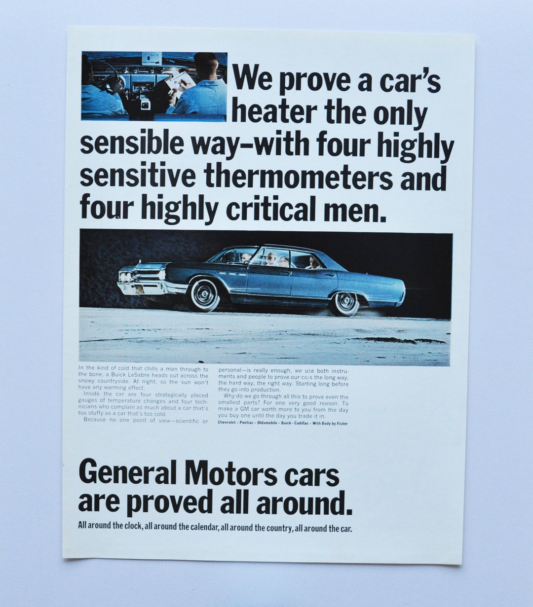 Large Car Ad 1965 General Motors Testing (motor Company Classic Old ...