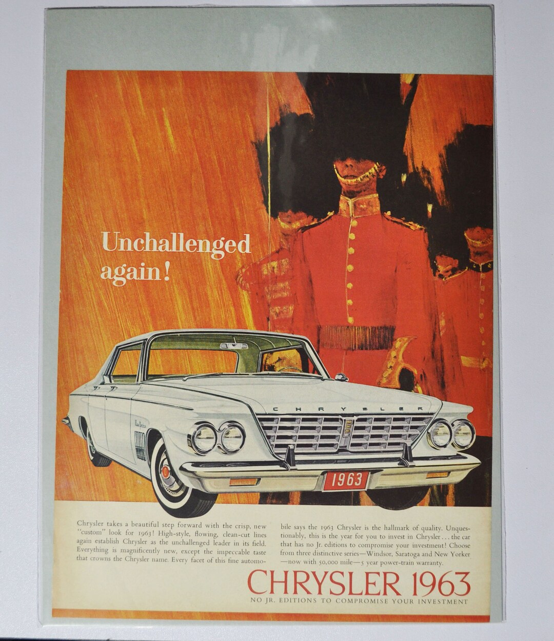 Large Car Ad 1963 Chrysler New Yorker (motor Company Classic Old Photo ...