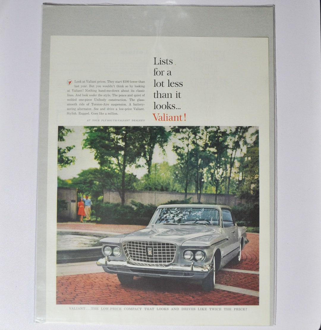 Large Car Ad Plymouth Valiant (motor Company Chrysler Old Classic Photo ...