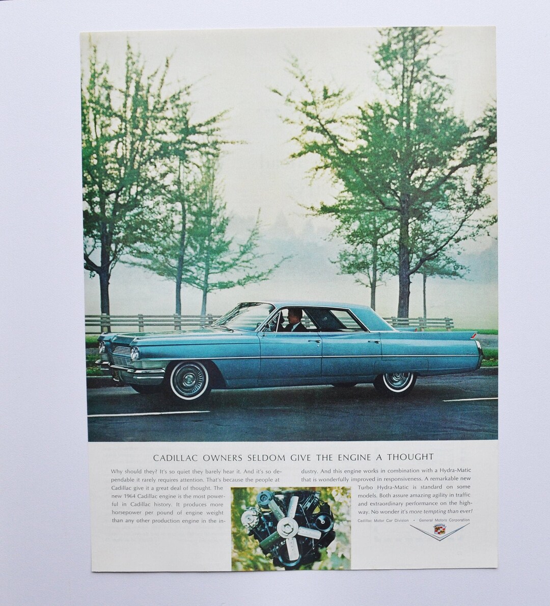 Large Car Ad 1964 Cadillac (motor Company Classic Old Photo ...