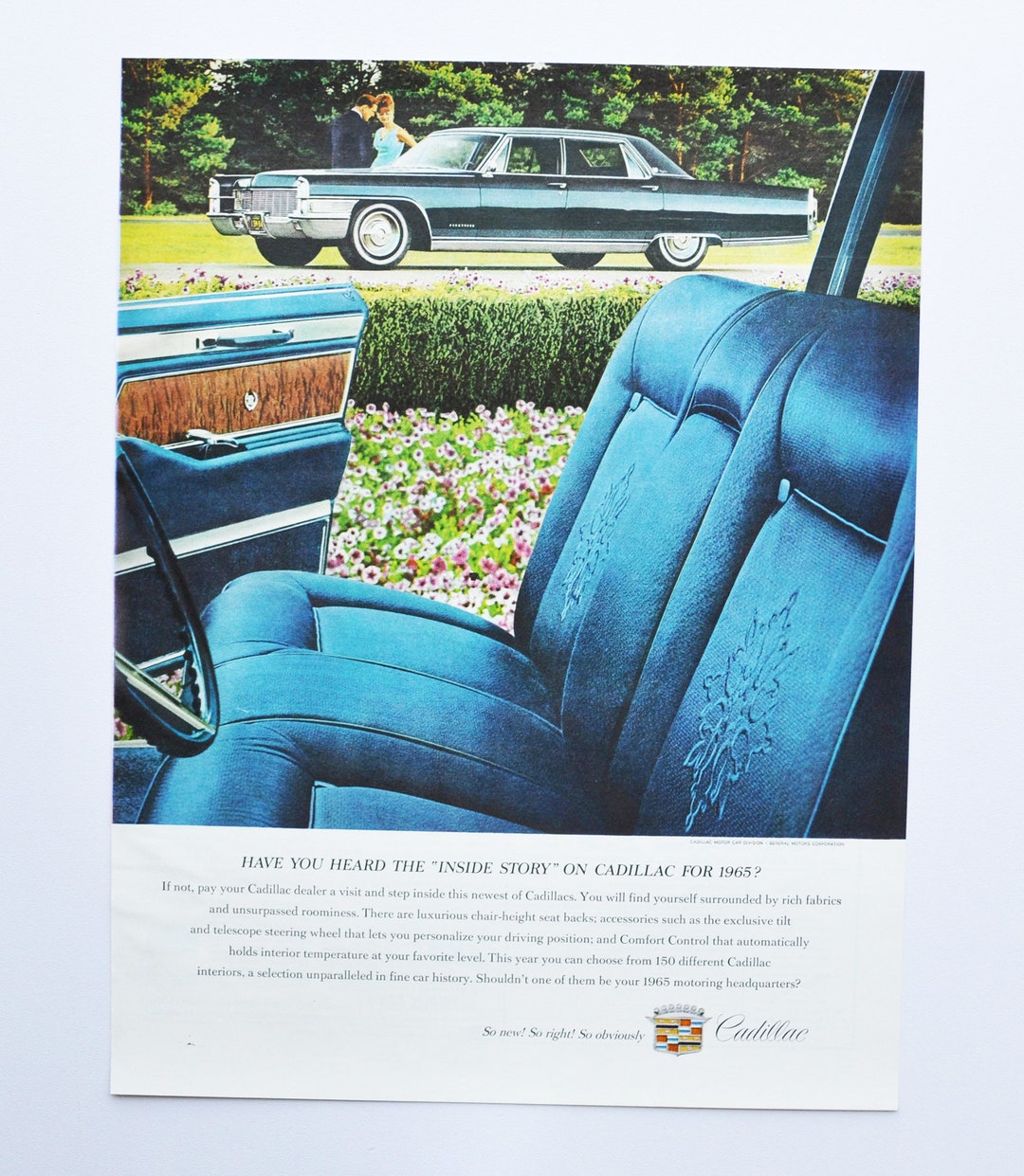 Large Car Ad 1965 Cadillac (motor Company Classic Old Photo ...