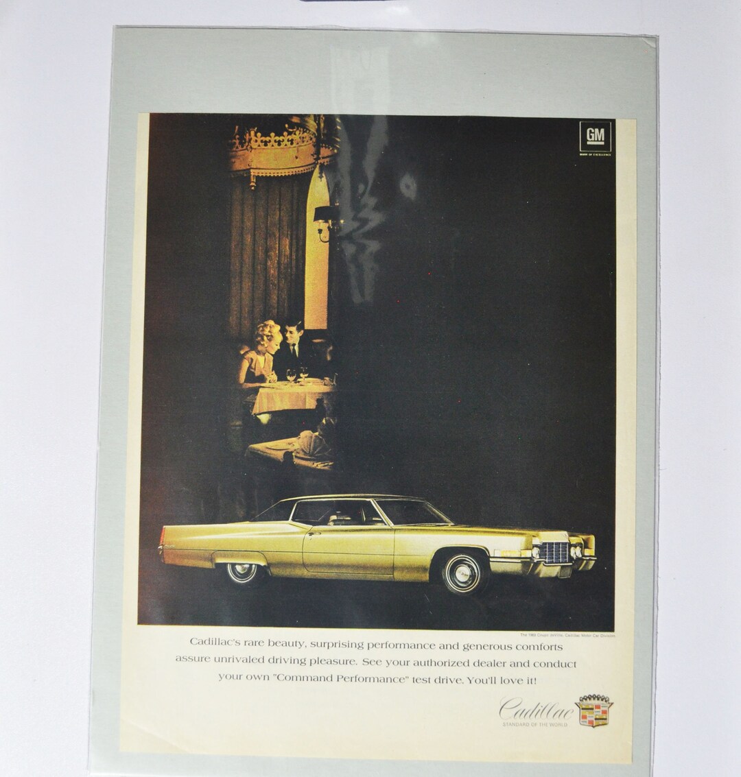 Large Car Ad 1969 Cadillac Coupe Deville De Ville motor Company Classic ...