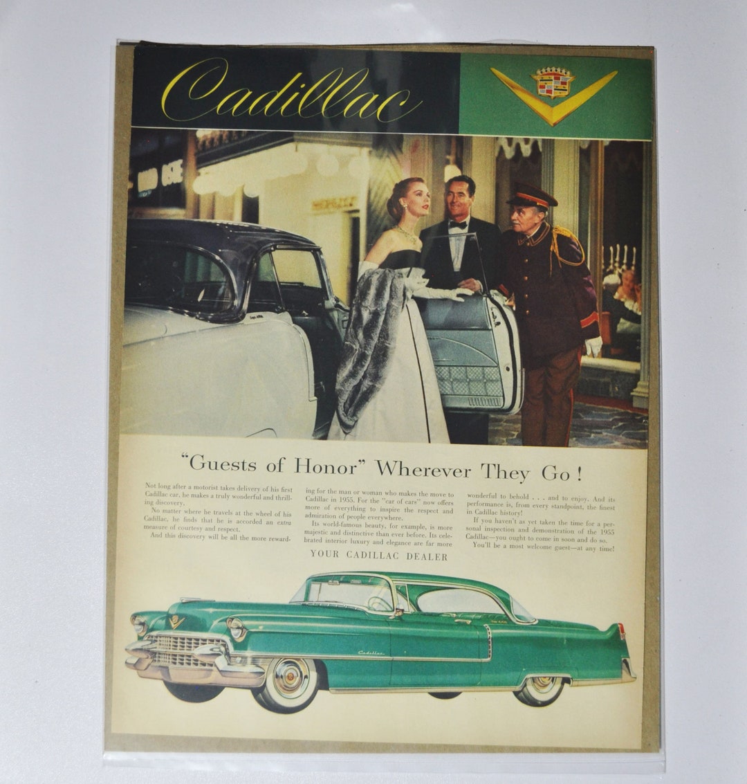 Large Car Ad 1955 Cadillac (motor Company Classic Old Photo ...