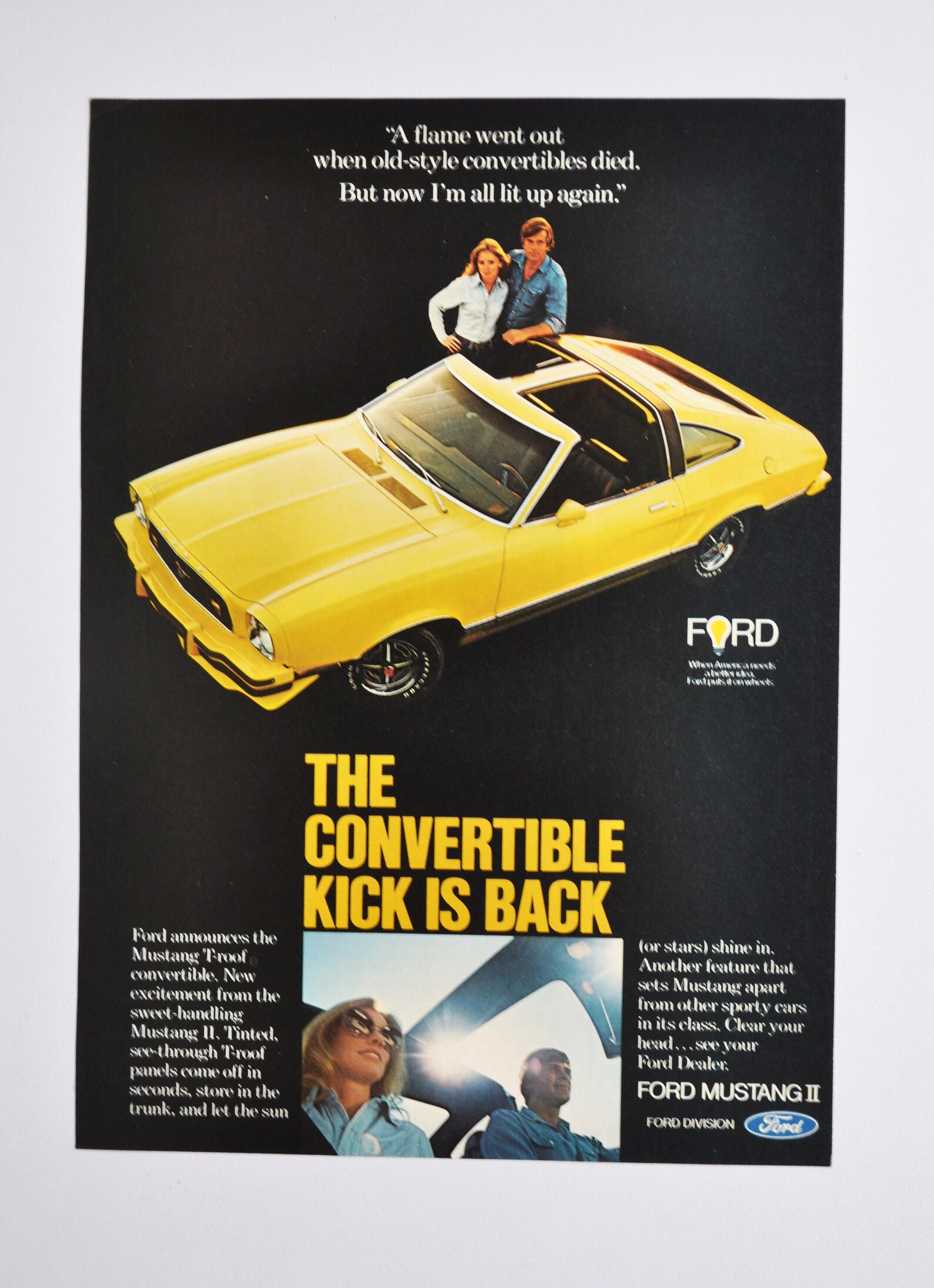 Car Ad 1977 Ford Mustang II 2 (motor Company Classic Old Photo ...