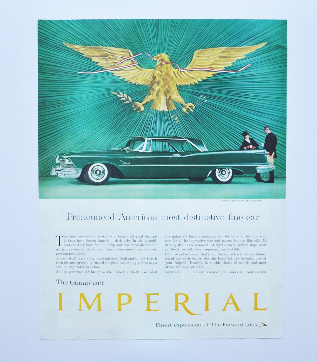 Large Car Ad 1958 Chrysler Imperial (motor Company Classic Old Photo ...