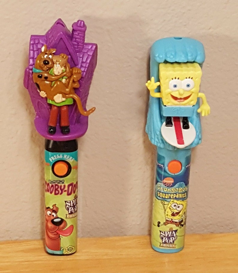 Spin Pop SpongeBob SquarePants Scooby-Doo Candy Dispenser Lot | Etsy