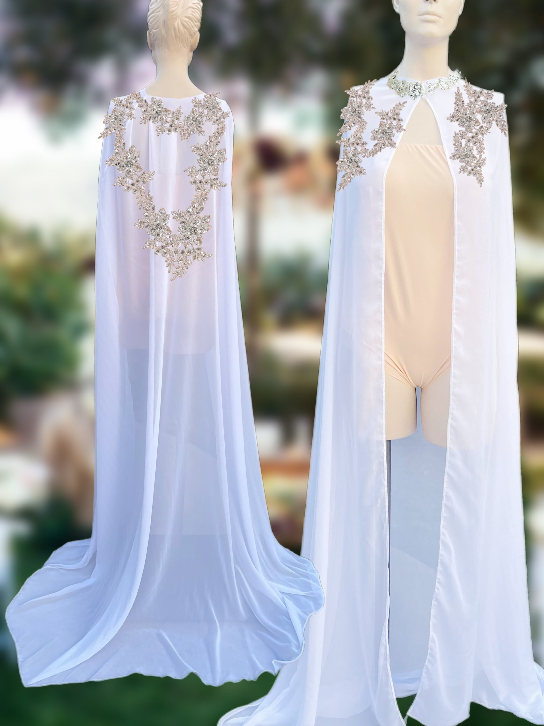 Many Colors/ Full Size Sheer Chiffon Cape Sequins/halloween Costume ...