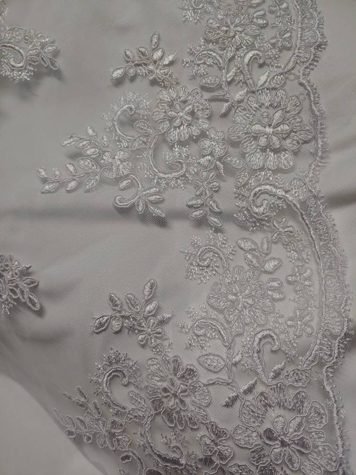 Fancy Lace Fabrics for Weddings, White Cord Lace Fabric With Sequins ...