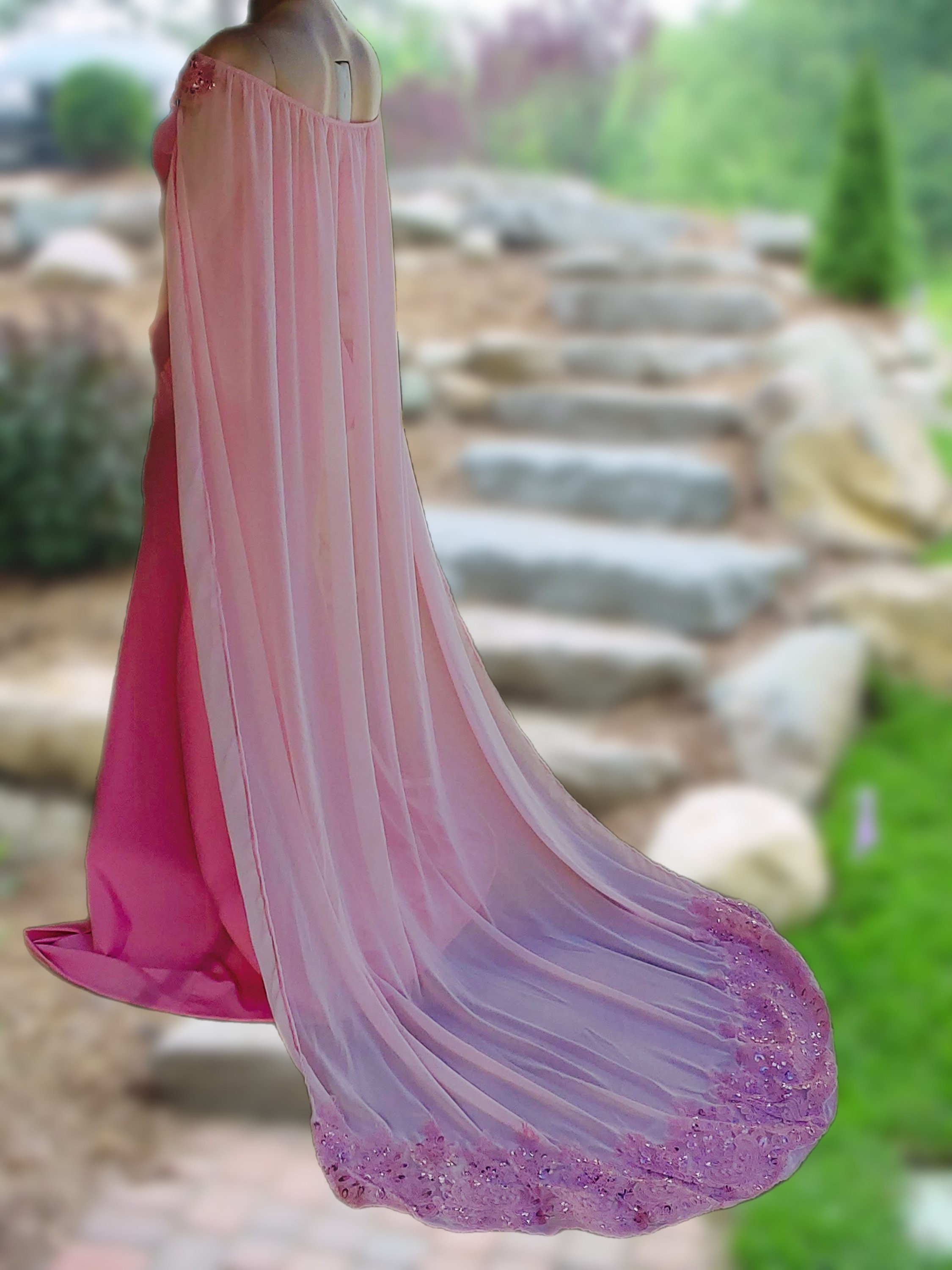 Many Colors/ Wedding Full Size Sheer Chiffon off the Shoulders Cape ...