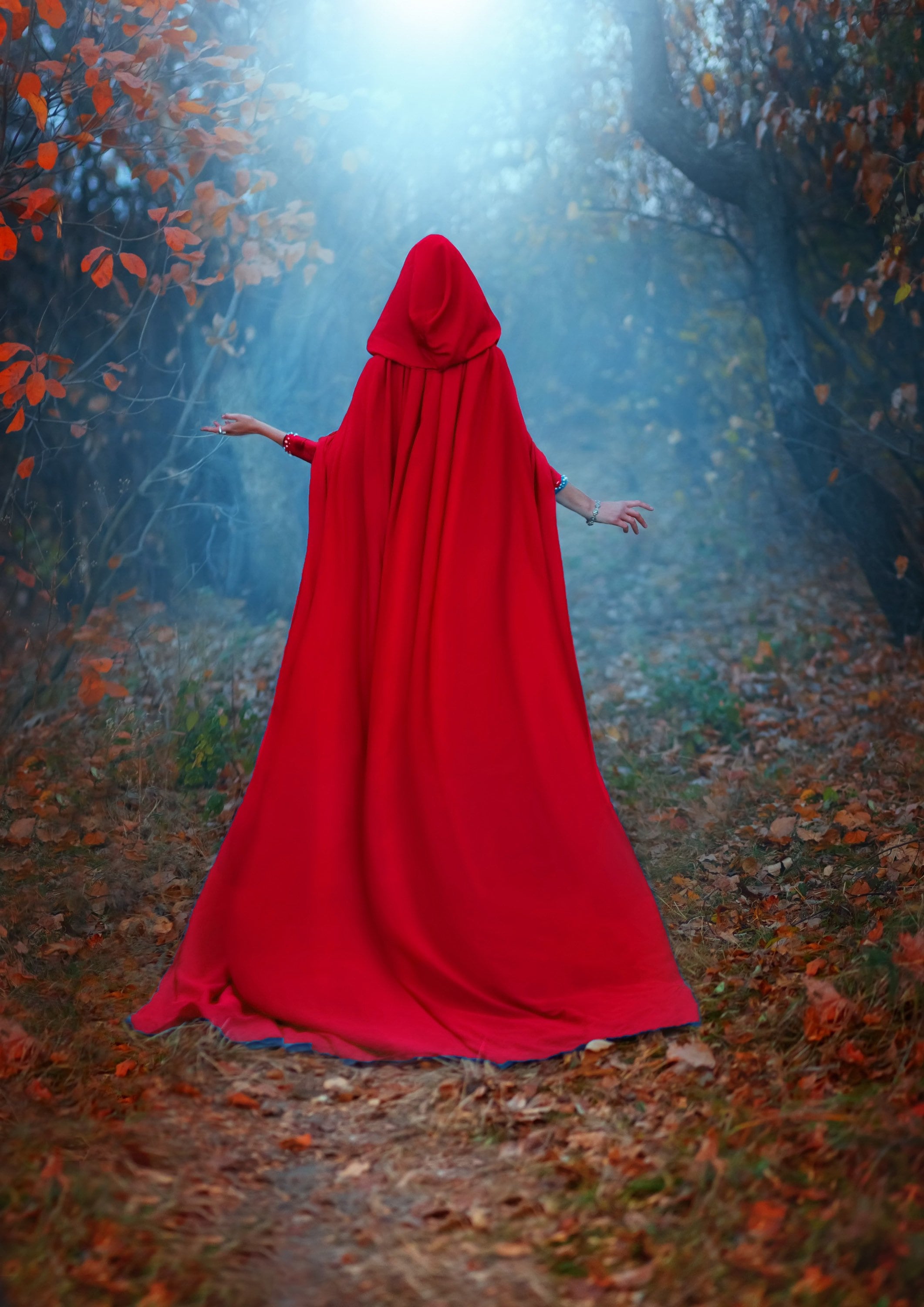 Many Colors/ Red, Beautiful Full Size Satin Cape With Hood/ Halloween ...