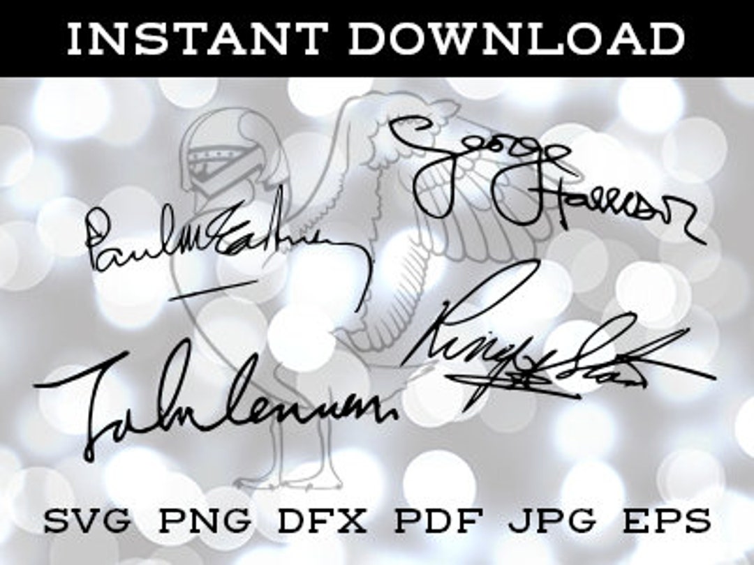 Beatles Autograph Signatures SVG - Etsy Hong Kong