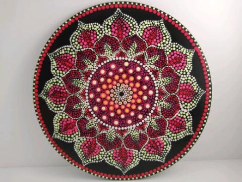 Mandala 2 Painting on Wood Blacklight Paint - Etsy