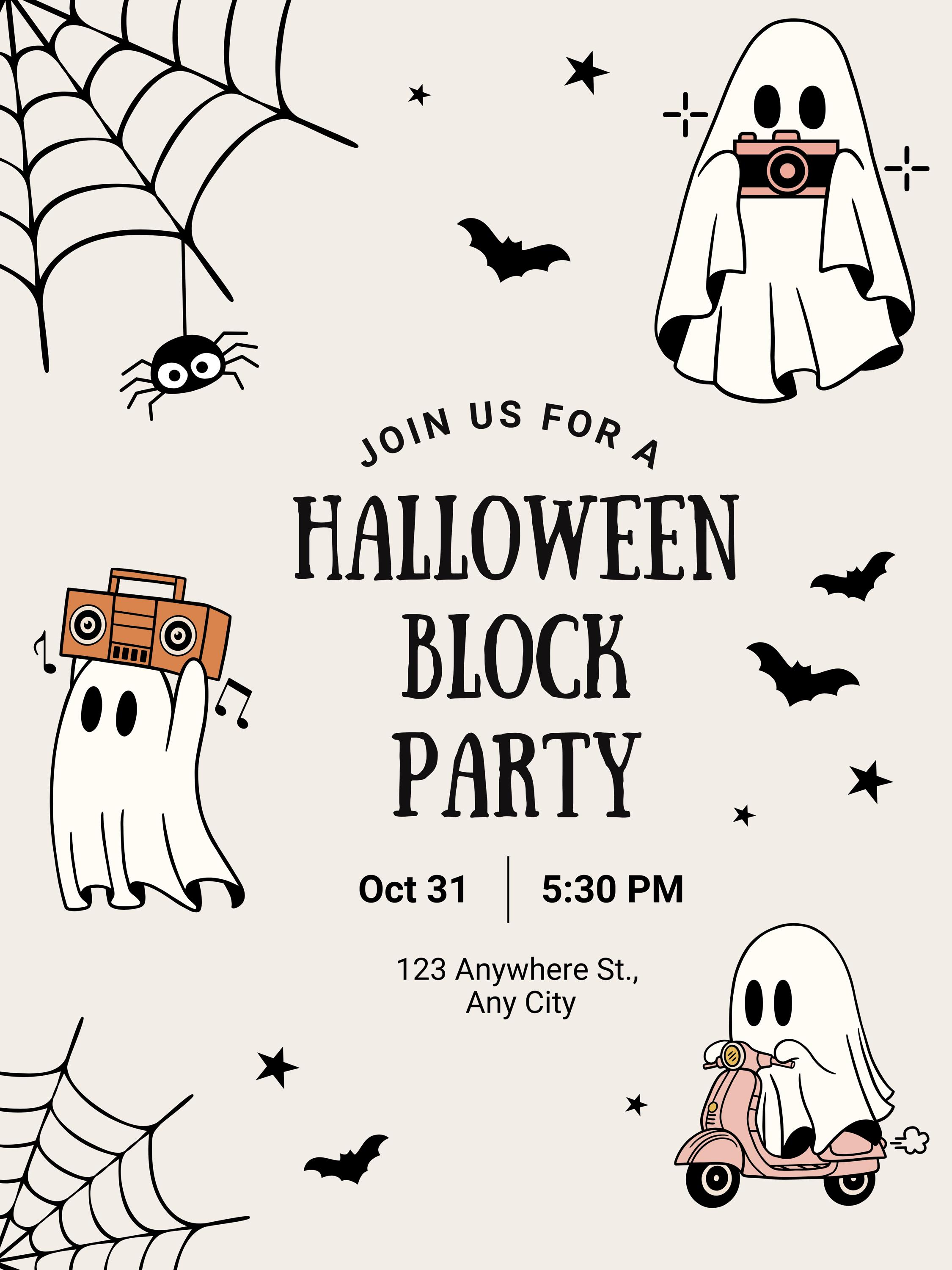 Halloween Block Party Invitation - Etsy