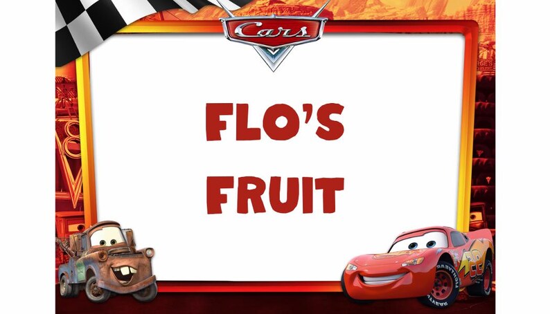 Disney Cars Editable Food Tent Labels – Instant Download | Printable ...