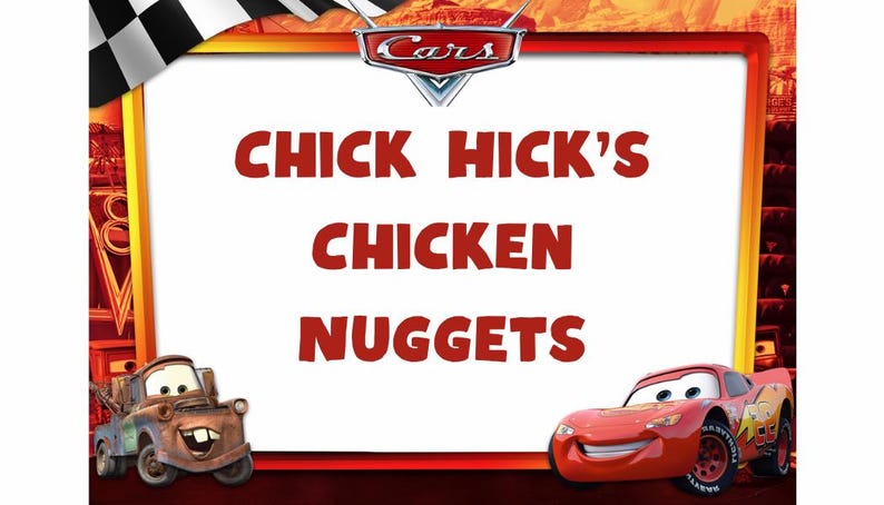 Disney Cars Editable Food Tent Labels – Instant Download | Printable ...