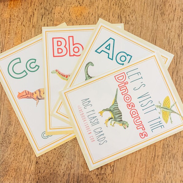 Dinosaur Flash Cards - Etsy