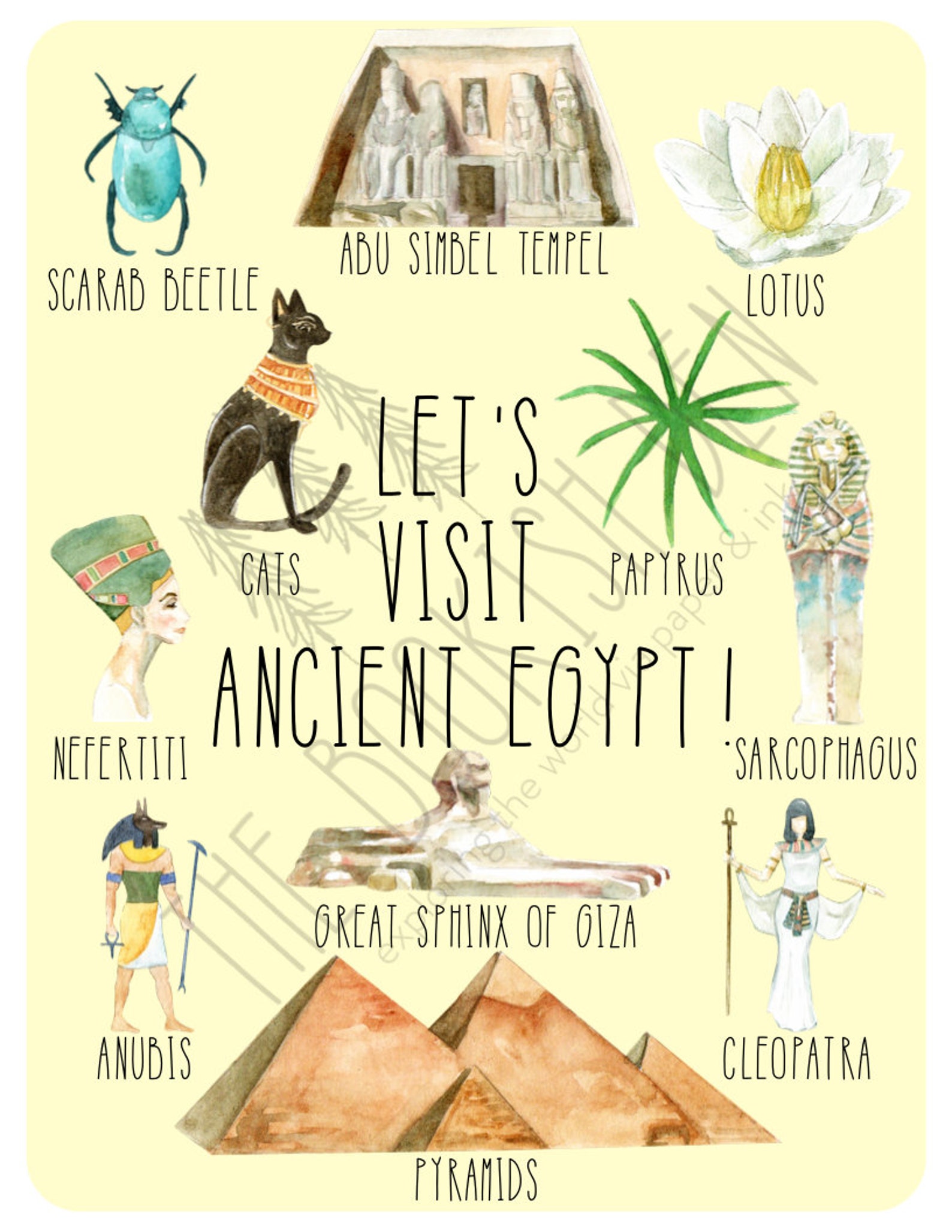 Homeschool Printable Flashcards Ancient Egypt Unit Study | Etsy