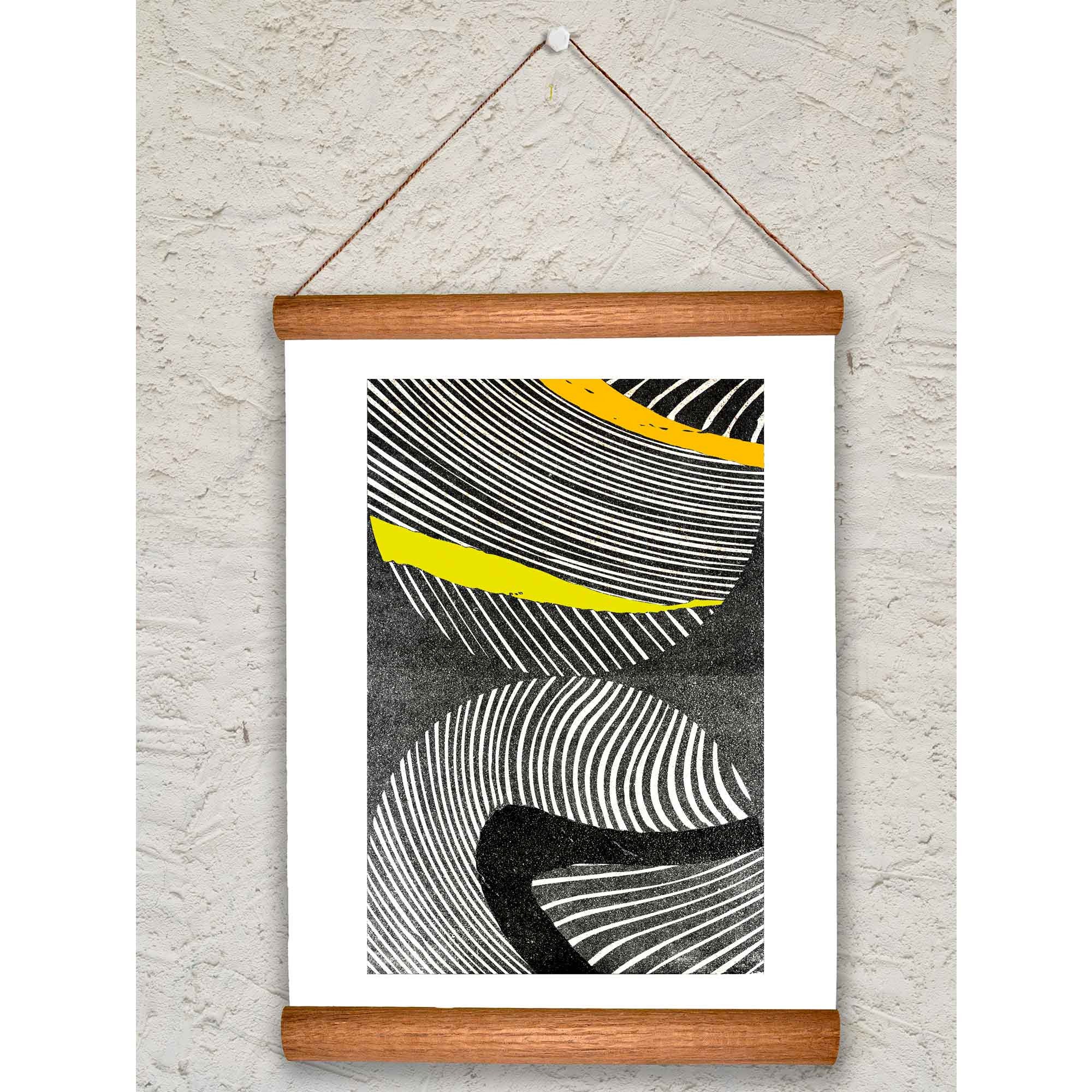 Saturnalia Planets Design. Woodblock Print. Geometric Abstract. Mid ...
