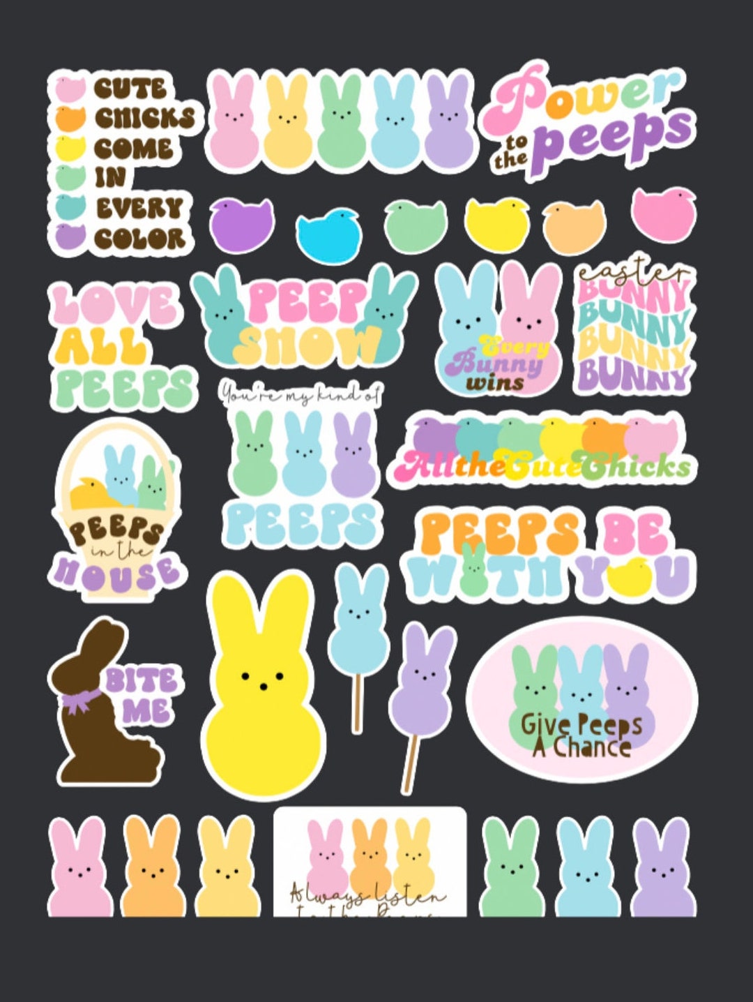 Peeps Easter Stickers - Etsy