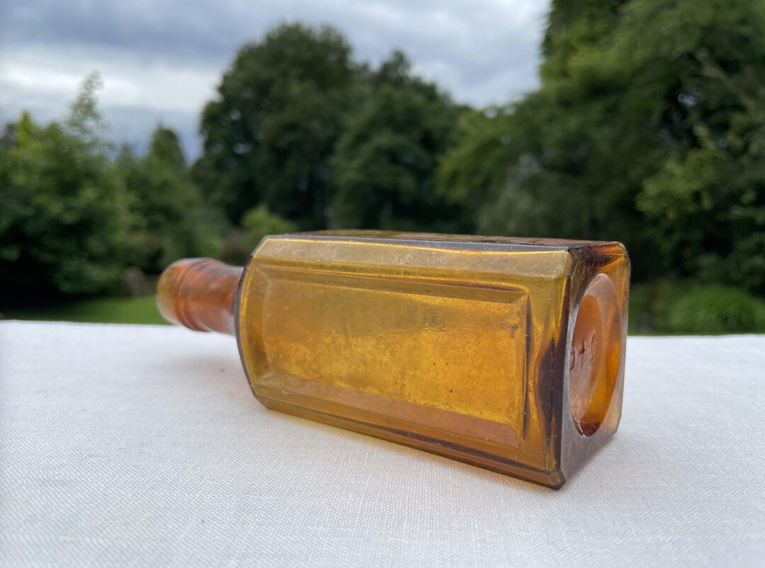 Vintage Victorian Amber Rectangular Panelled Medicinal Bottle - Etsy