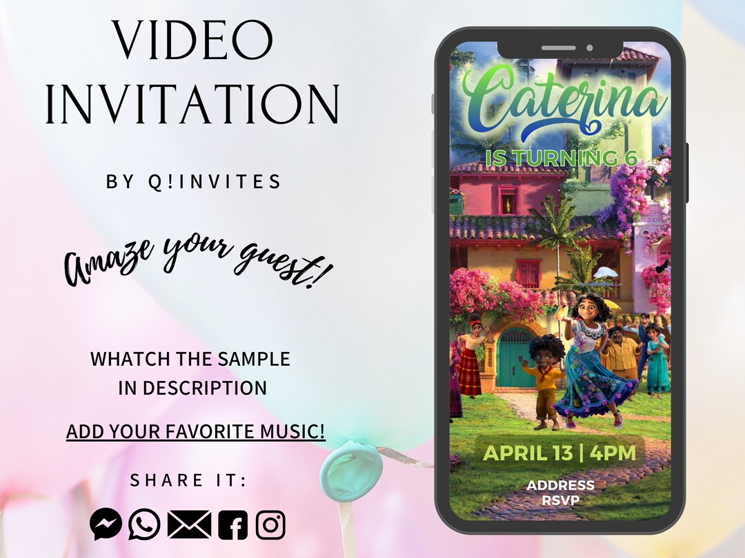 Encanto Animated Video Invitation, Encanto Party Decoration - Etsy