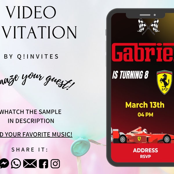 Ferrari Invitation - Etsy