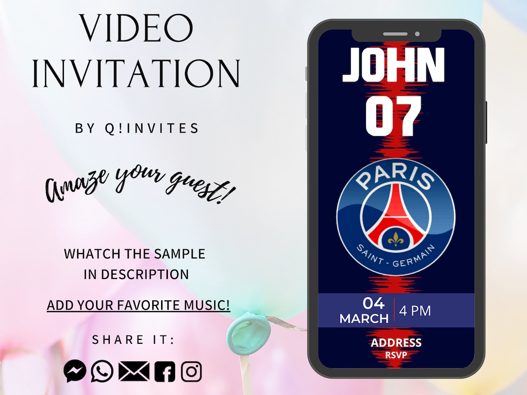 PSG ,PSG Invitation, Paris Saint-germain Invitation, Paris Saint ...