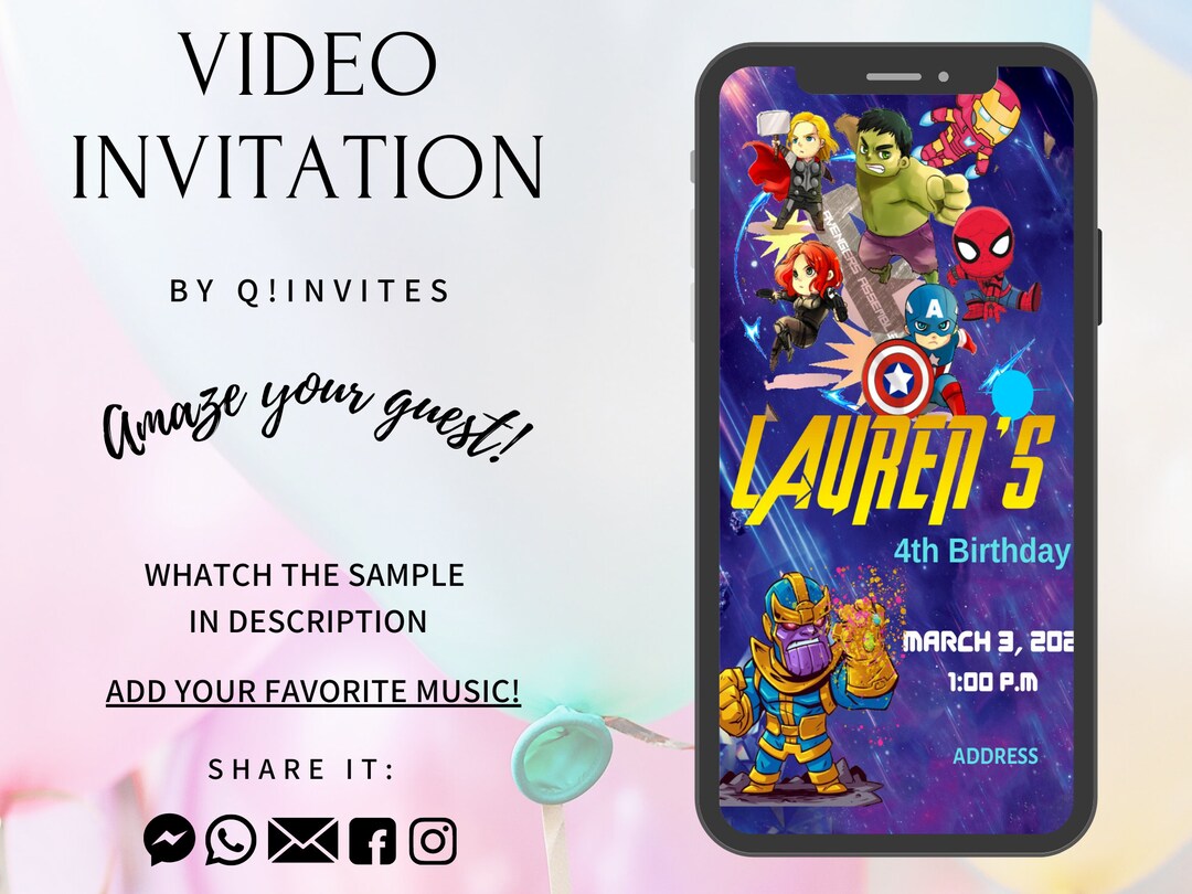 Avengers Video Invitation ,avengers,avengers Animated Invitation ...