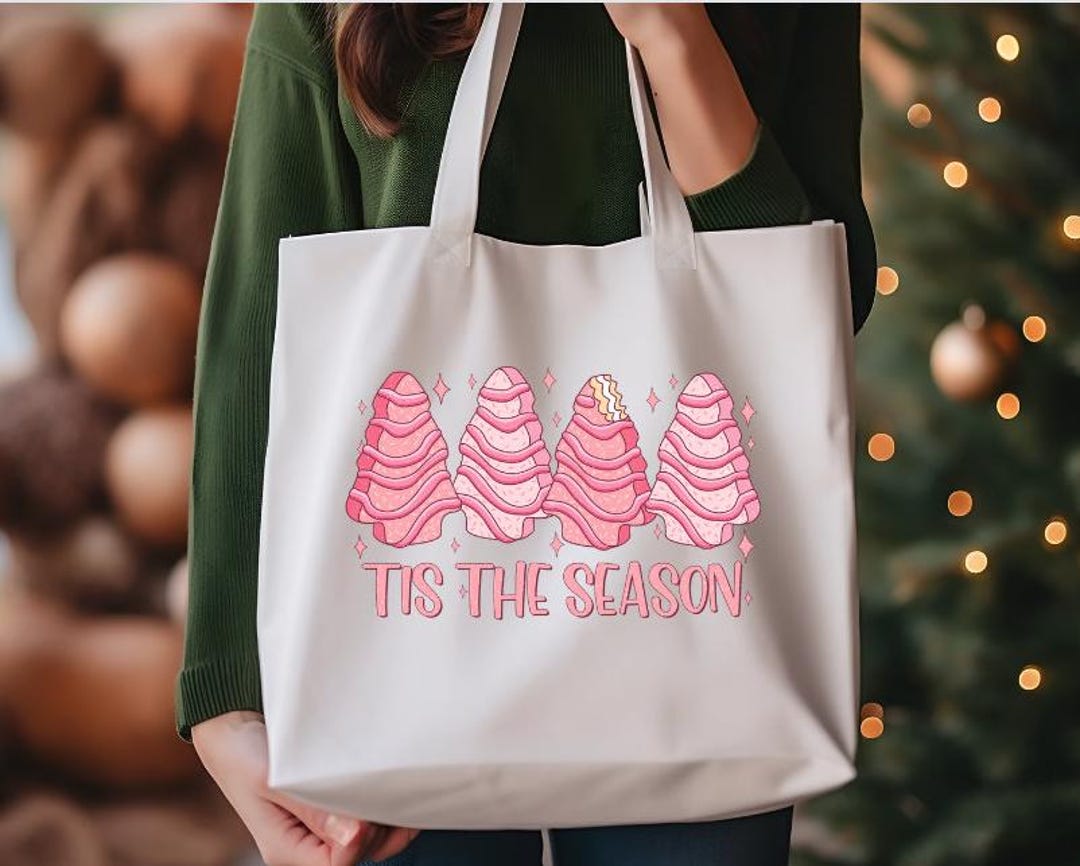 Cute Christmas Tree Cakes Shoulder Tote Bags, Christmas Gift Bag ...