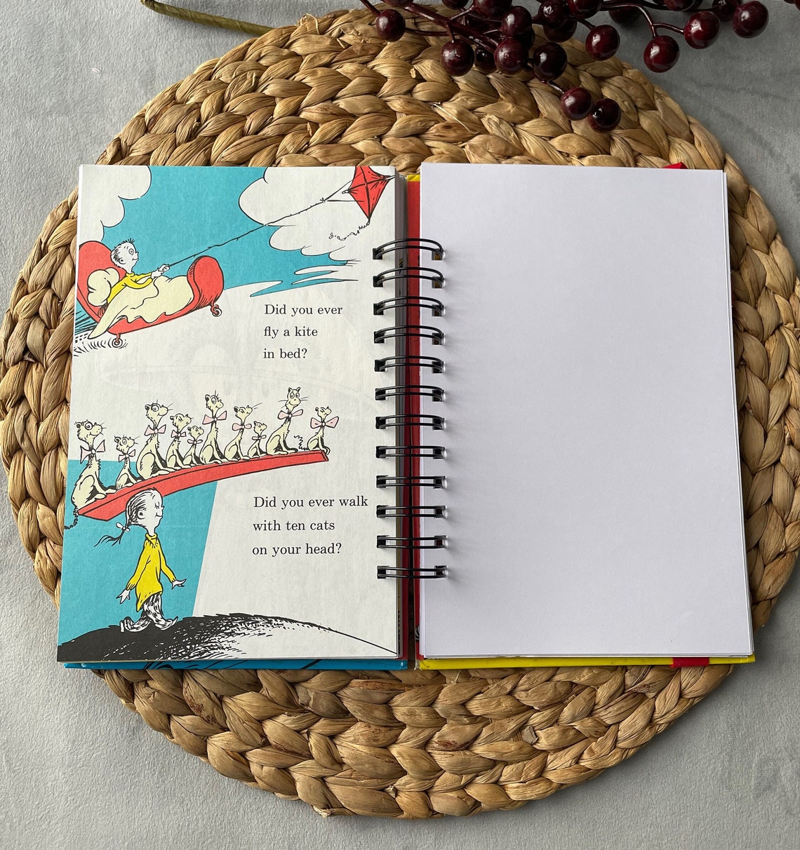 Dr Seuss's One Fish Two Fish Repurposed Book/ Vintage Recycled Children ...