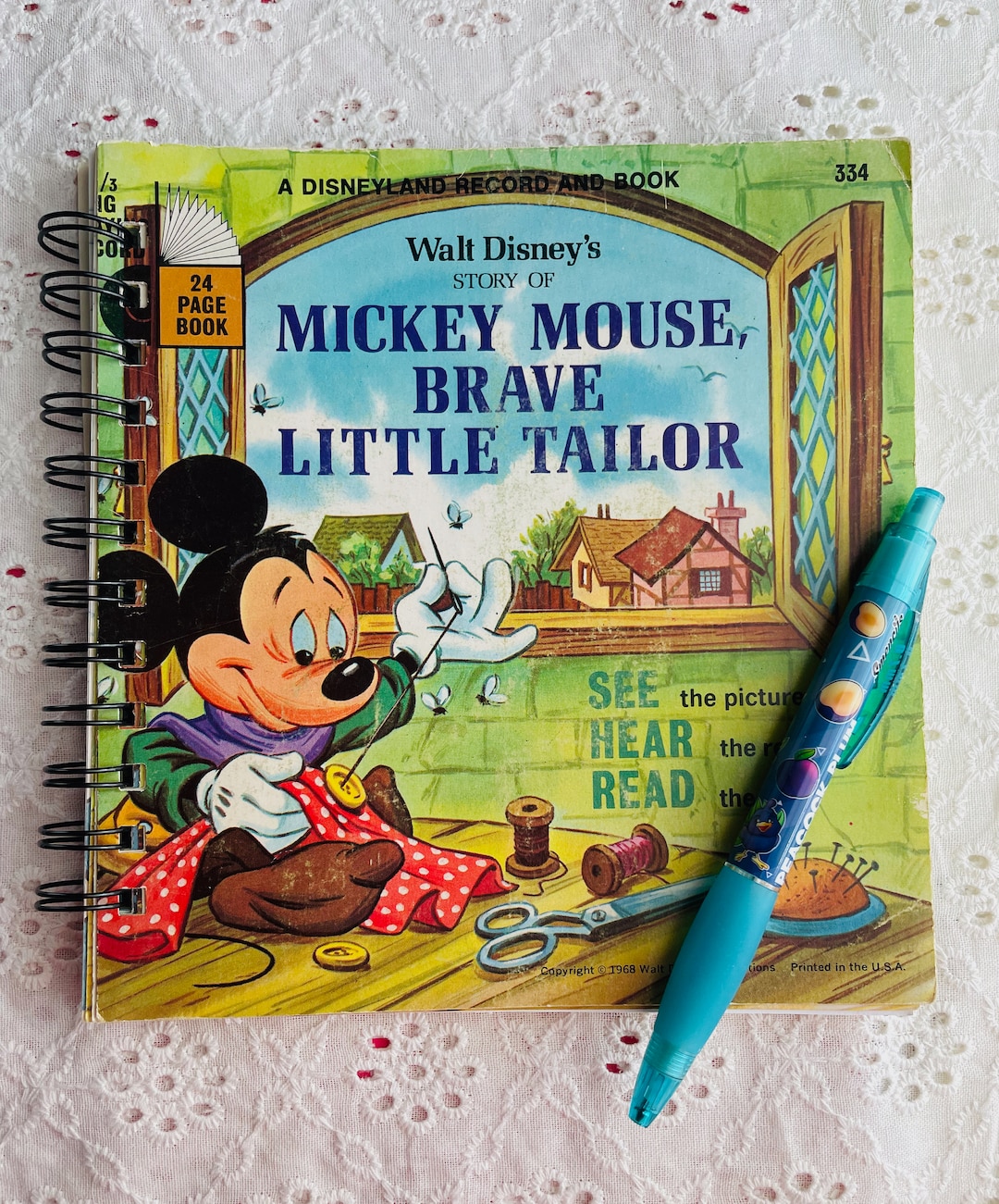 Repurposed Brave Little Tailor Mouse Storybook Journal, Vintage ...
