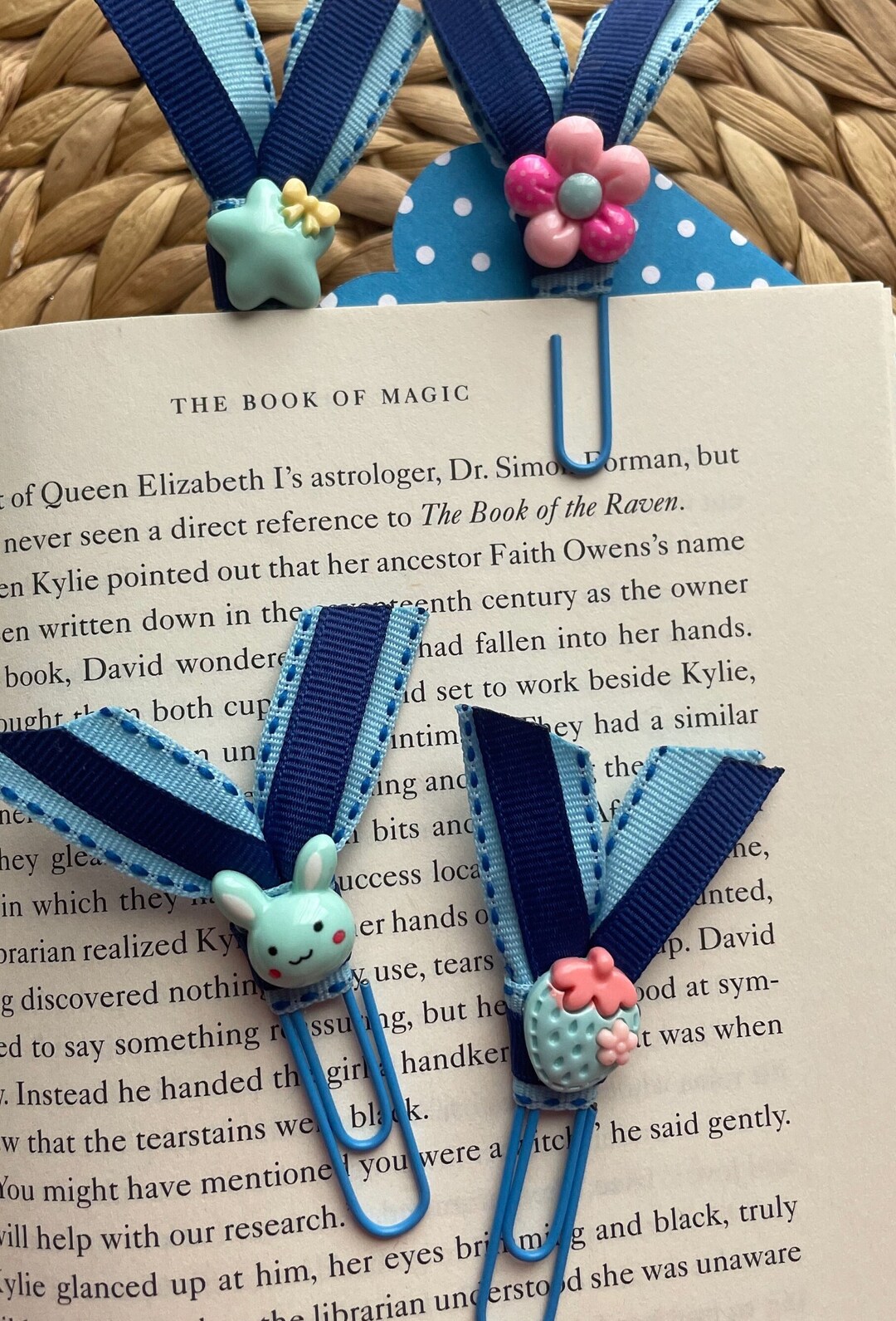 Acrylic Charm W/ribbons Bookmark Paper Clip, Page Marker, Planner Clips ...