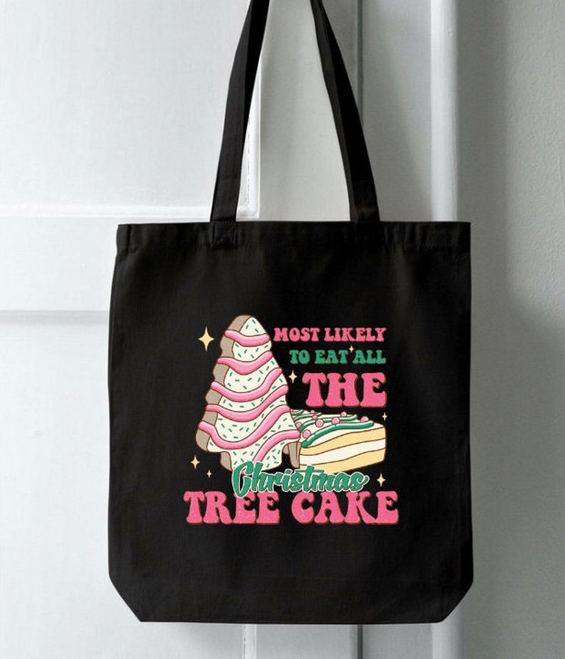 Cute Christmas Tree Cakes Shoulder Tote Bags, Christmas Gift Bag ...