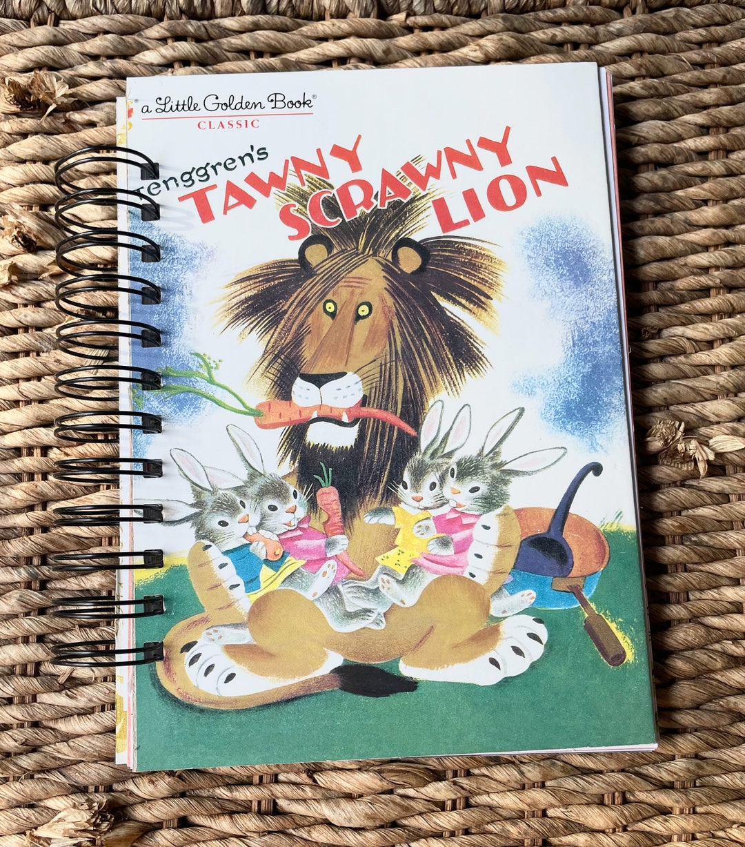 Vintage Little Golden Tawny Scrawny Lion Storybook Journal, Repurpose ...