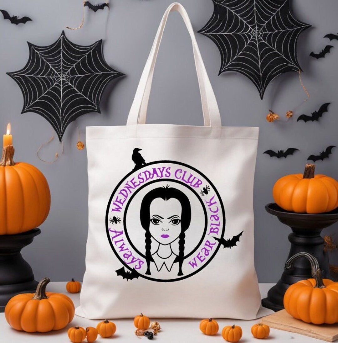 Wednesday Spooky Club Tote/ Always Wear Black Club Bag/ Cotton - Etsy
