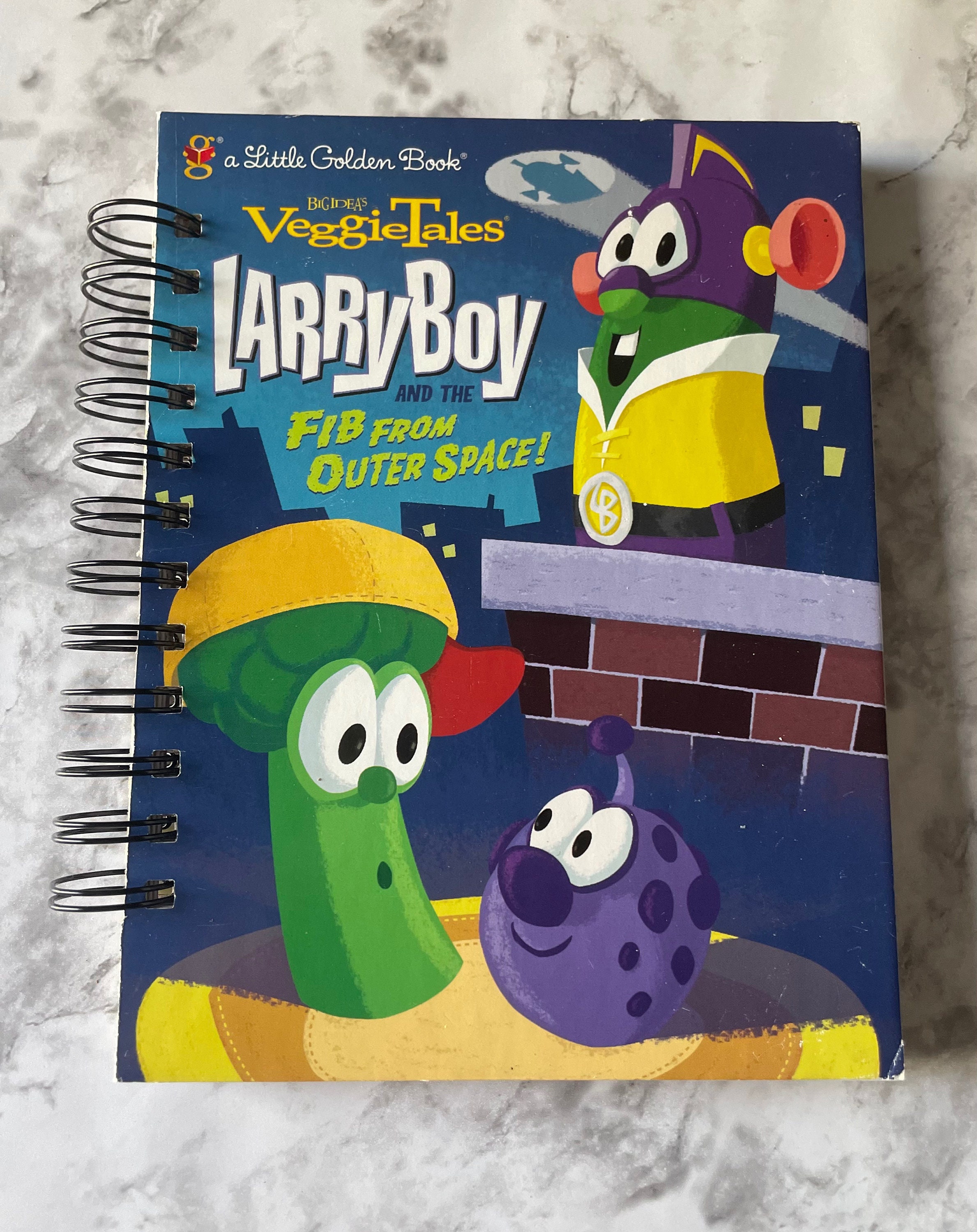 Veggitales Larry Boy Little Golden Book, Up-cycled Junk Journal ...