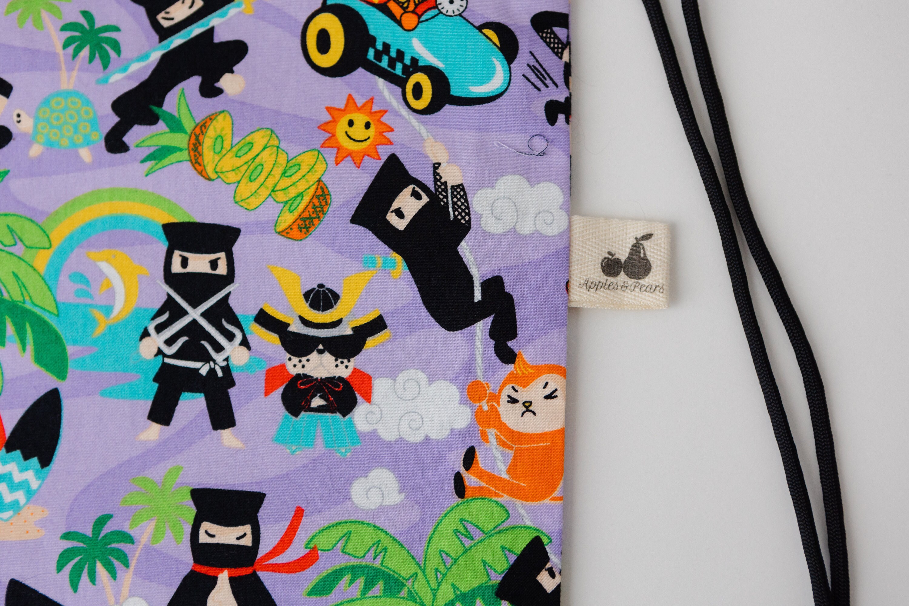 Drawstring Backpack With Handles, Anime Cotton Print Drawstring Bag ...