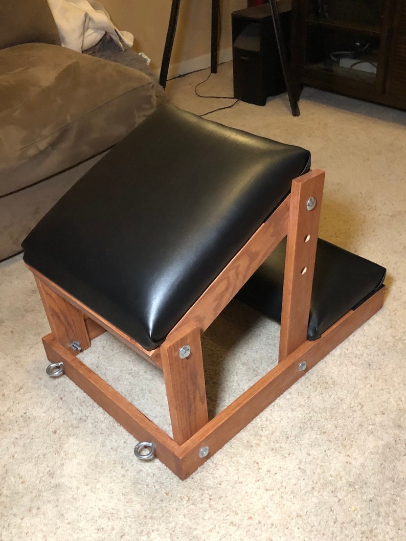 Hardwood Spanking Bench Kneeler BDSM Bench, Discipline Bench Folding ...