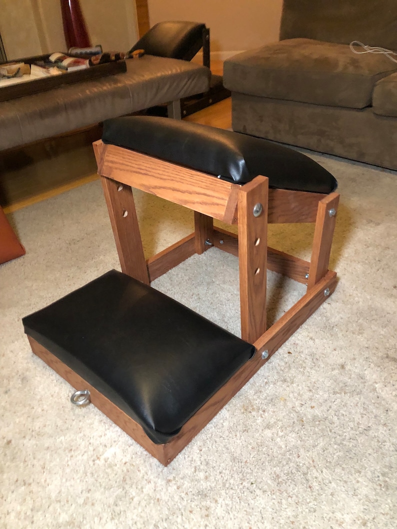 Hardwood Spanking Bench Kneeler BDSM Bench, Discipline Bench Folding ...