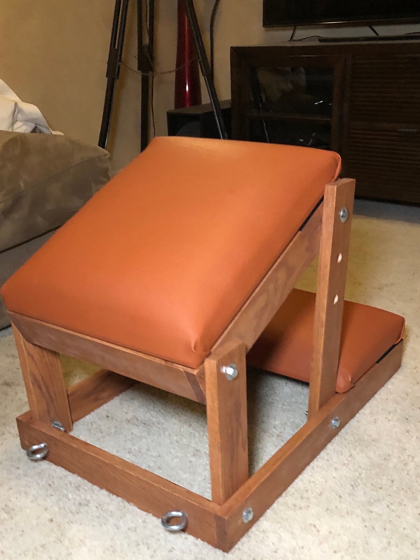 Hardwood Spanking Bench Kneeler BDSM Bench, Discipline Bench Folding ...